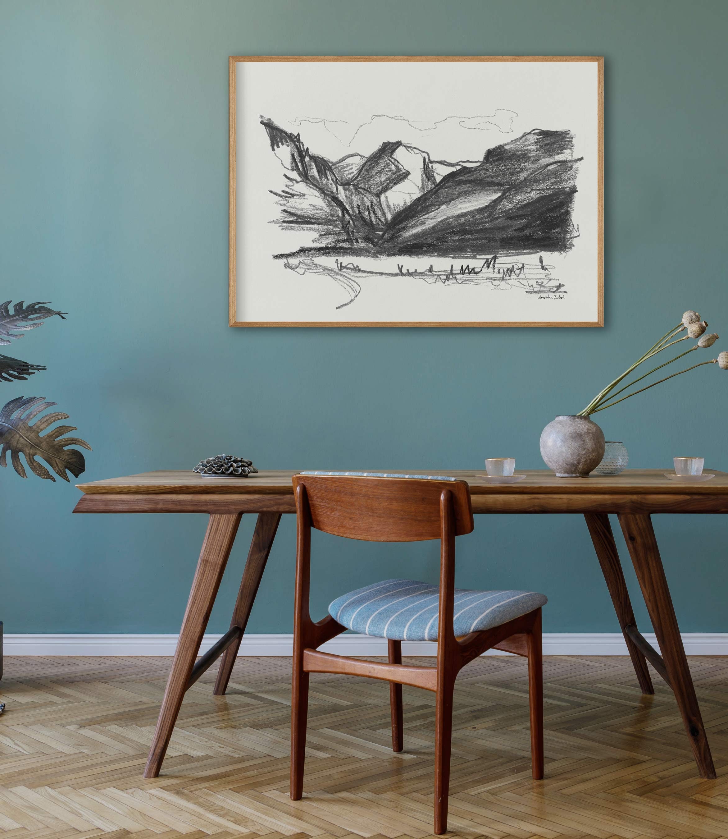 Drawing Colorado Landscape Art Print Landscape Vintage Look Travel Art ...