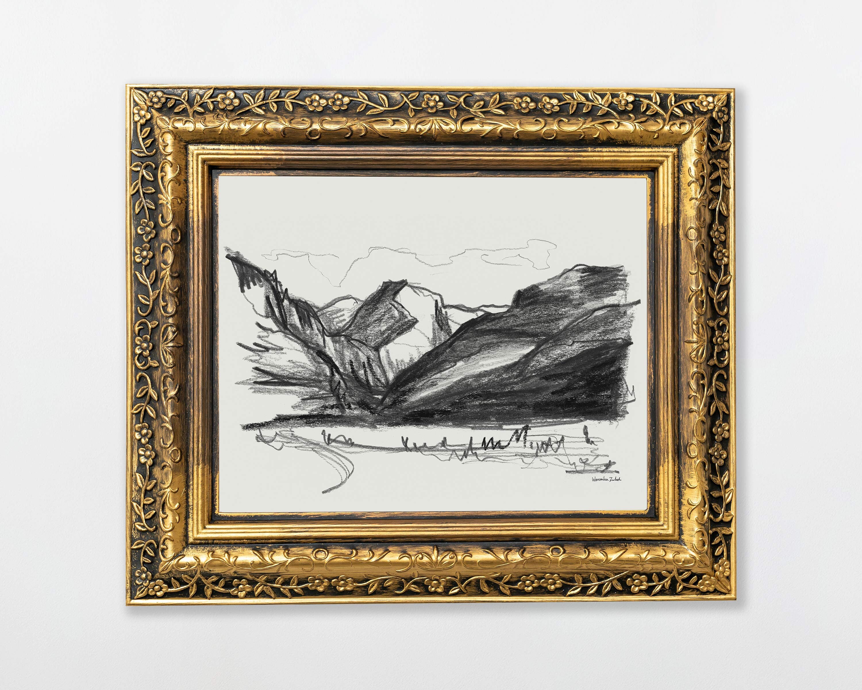 Drawing Colorado Landscape Art Print Landscape Vintage Look Travel Art ...