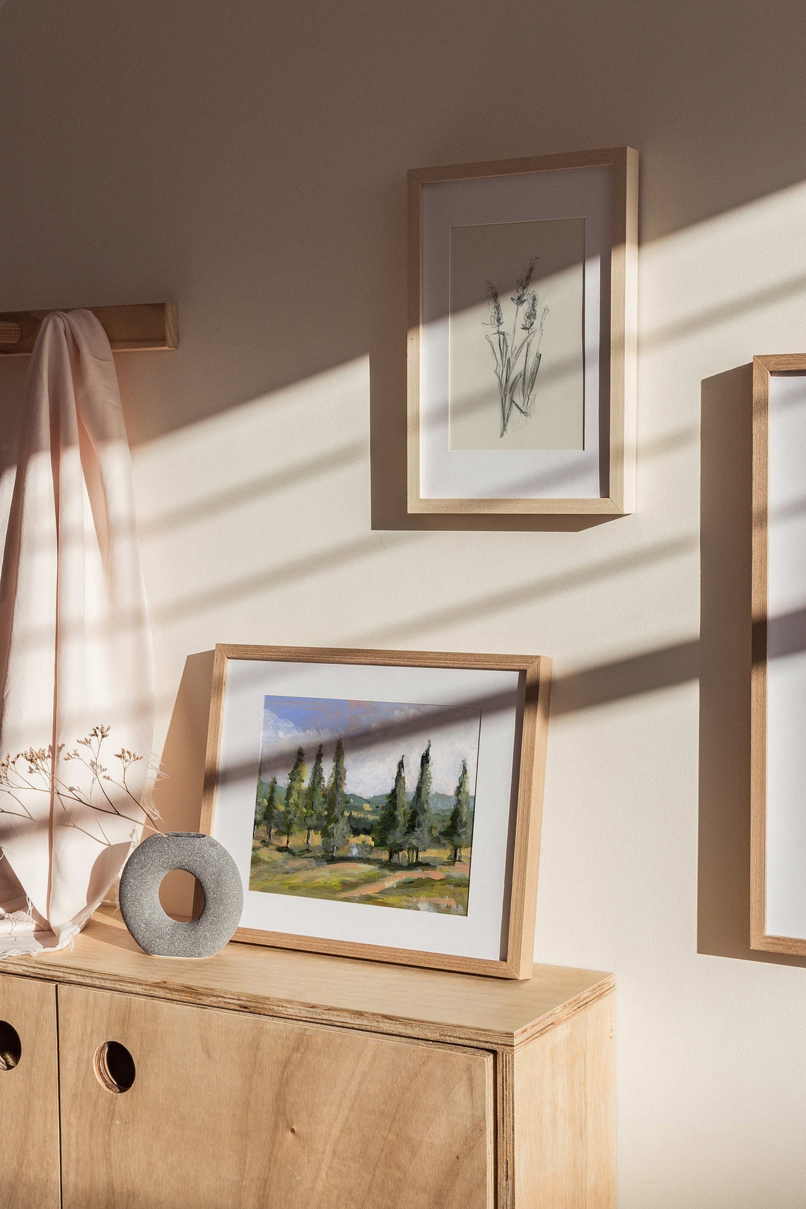 Lavender Flower Charcoal Line Art Print by Weronika Zubek Flower Sketch ...