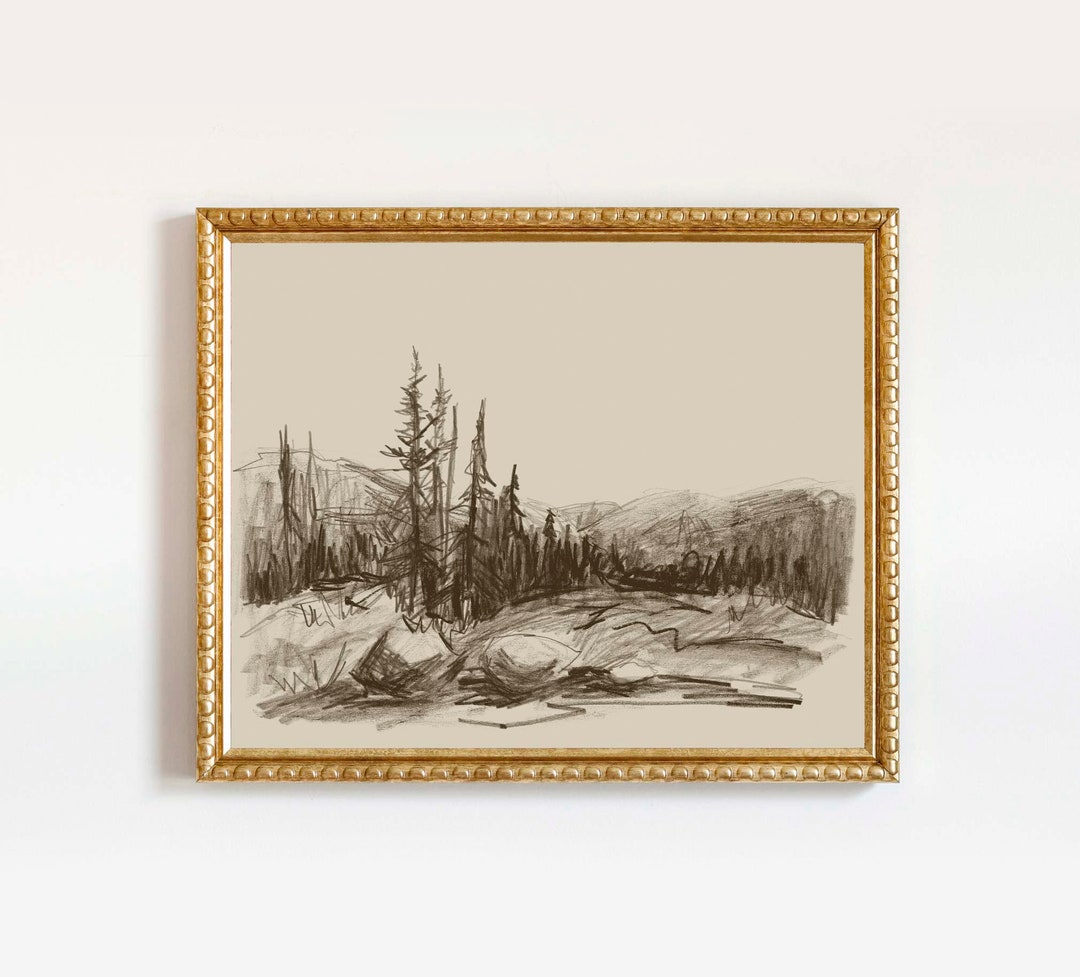 Landscape Drawing Printable Art Print by Weronika Zubek Wall Art ...