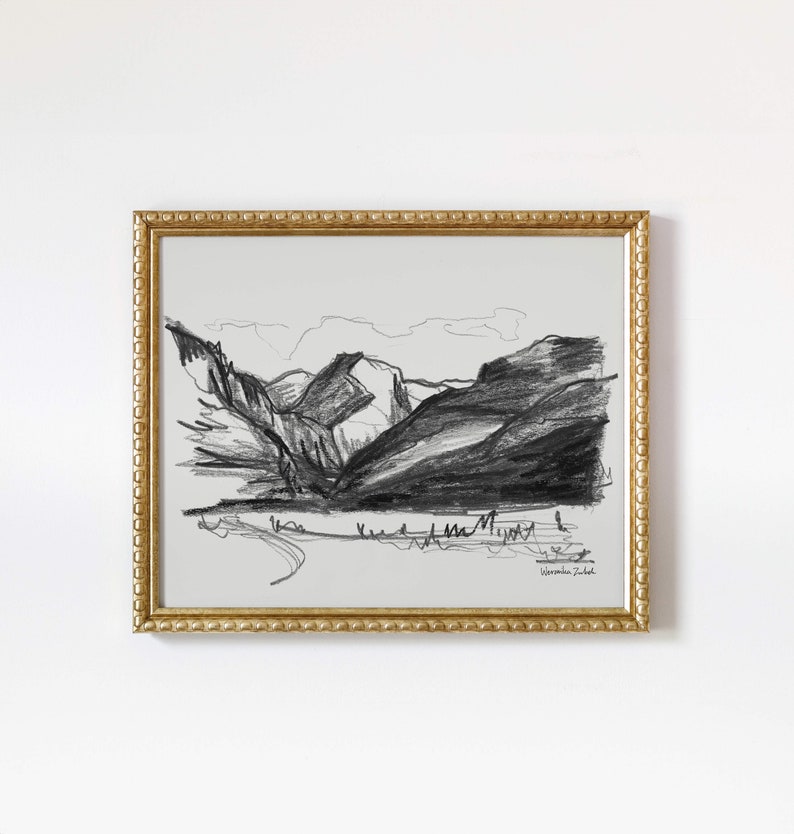 Drawing Colorado Landscape Art Print Landscape Vintage Look Travel Art ...