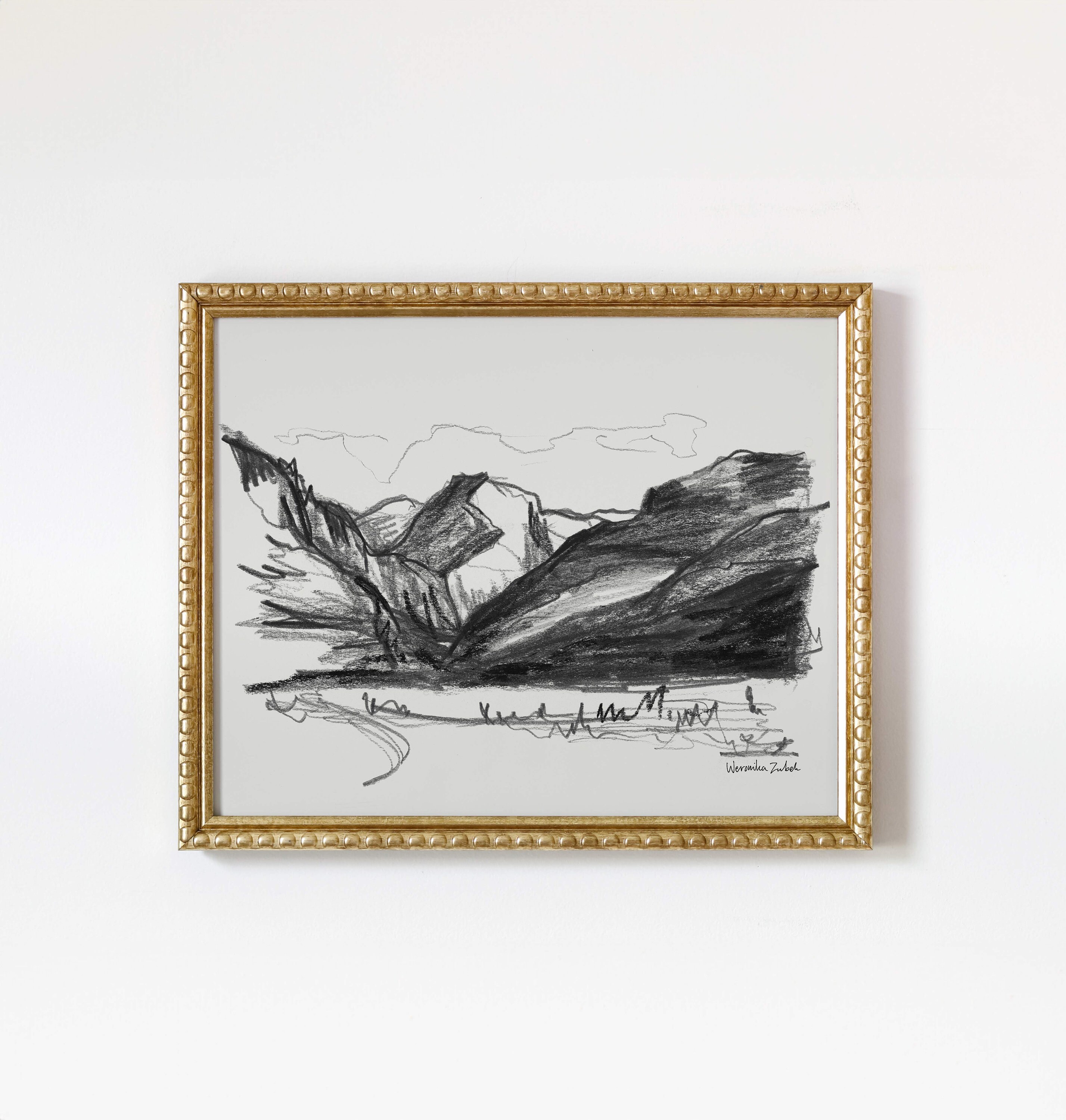 Drawing Colorado Landscape Art Print Landscape Vintage Look Travel Art ...
