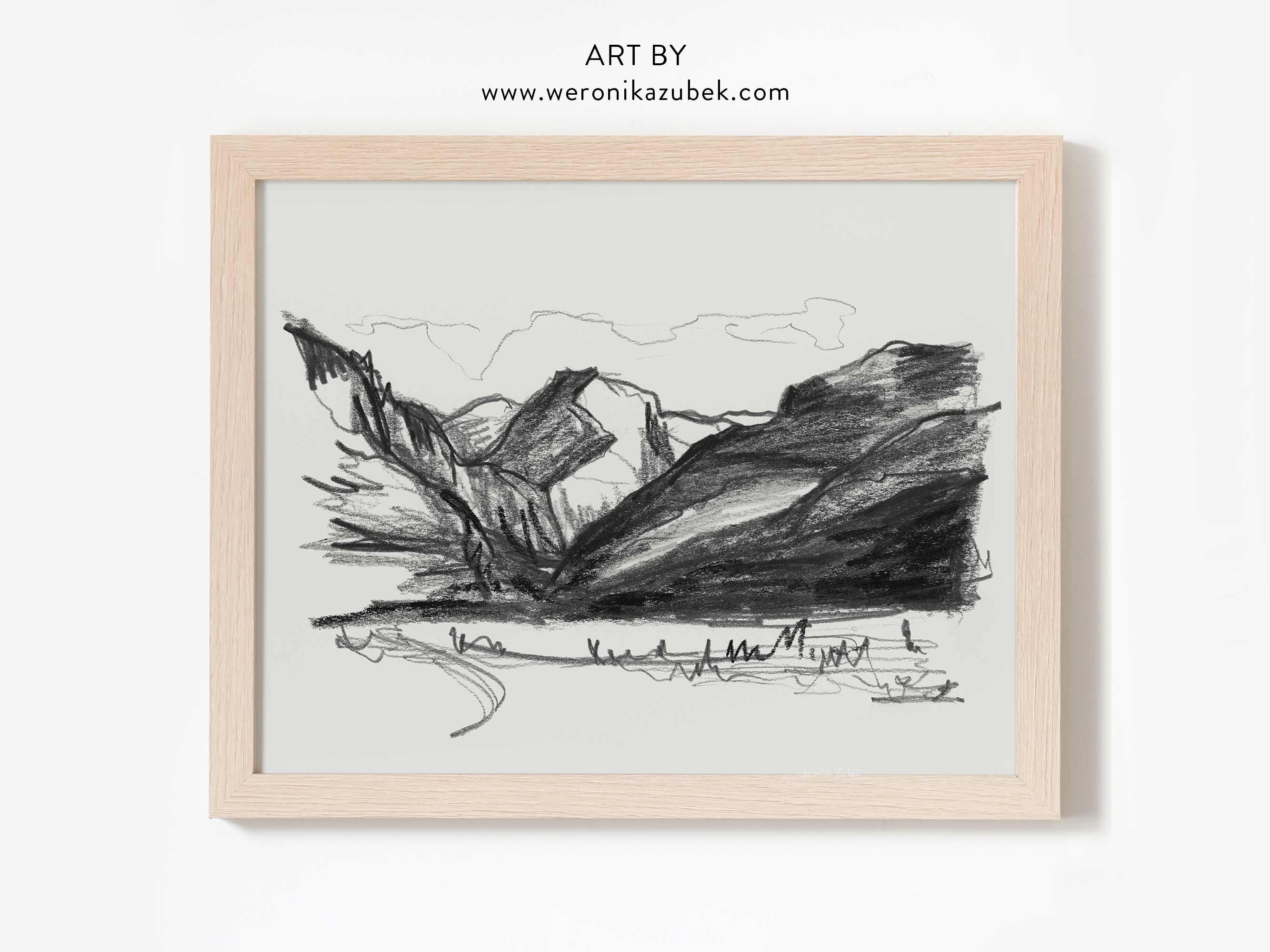 Drawing Colorado Landscape Art Print Landscape Vintage Look Travel Art ...