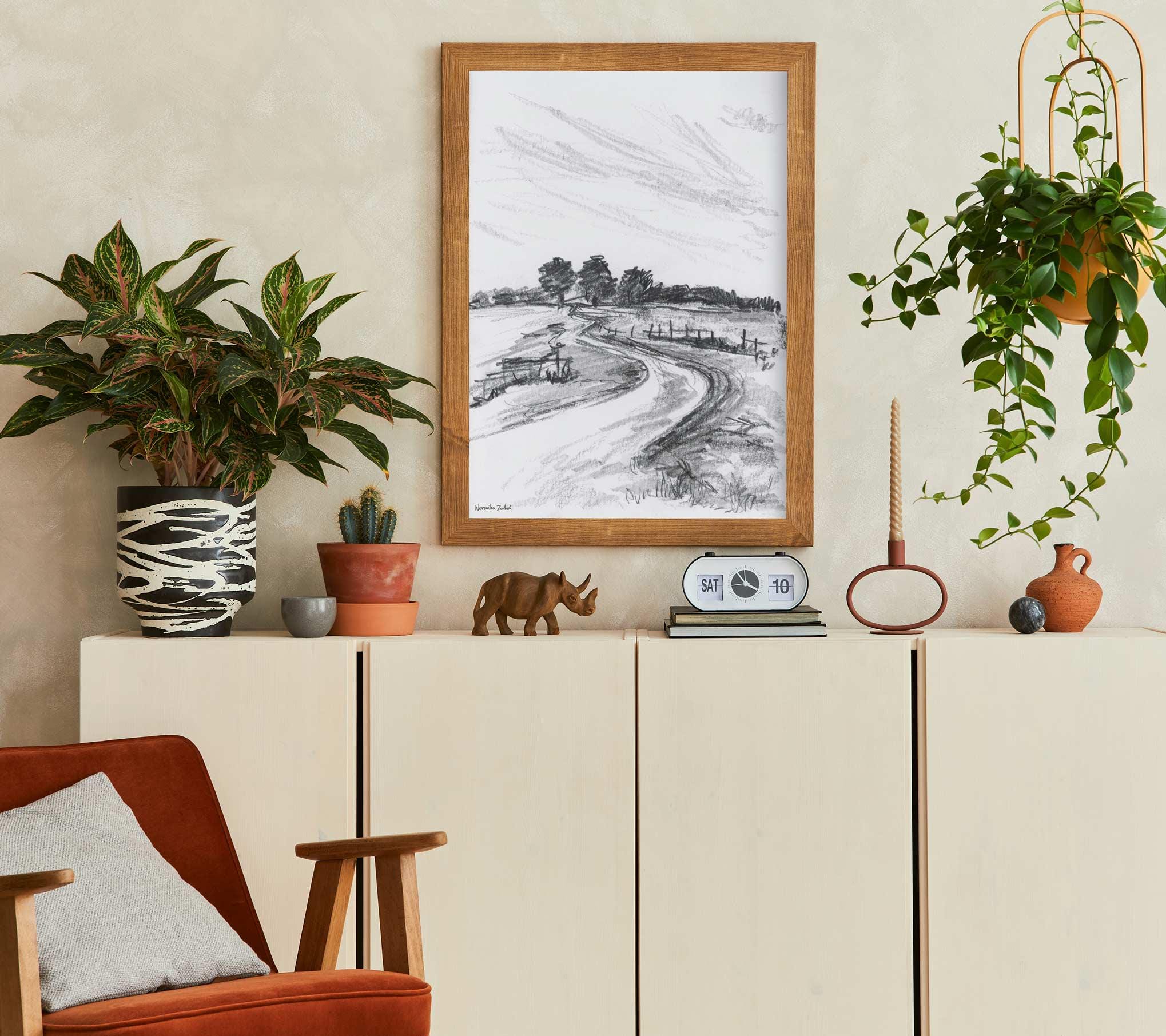 Midwest Landscape Art Print: Illinois Countryside Sketch - Etsy
