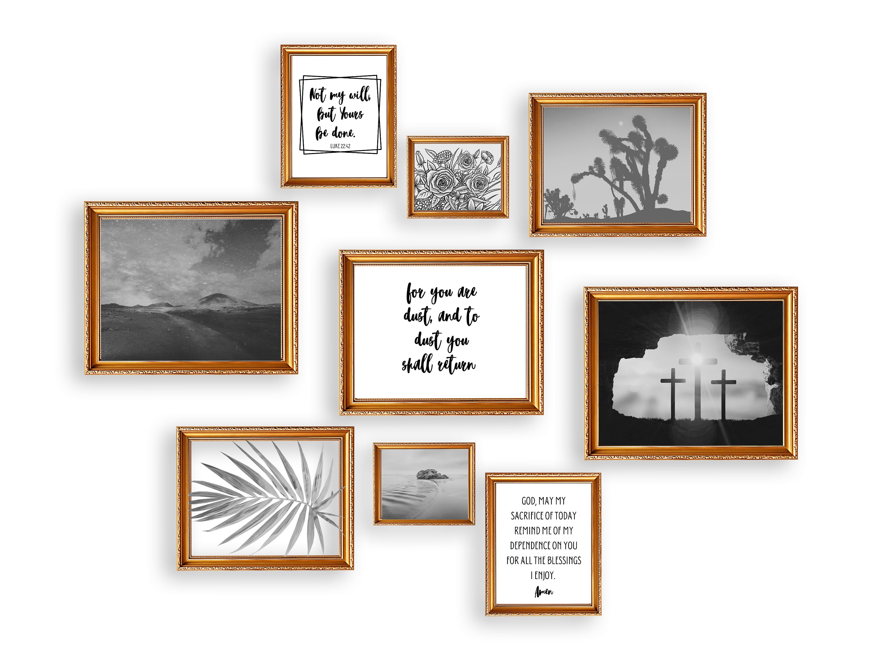 Liturgical Living Collection - LENT WALL Decor SET of 9 Prints ...