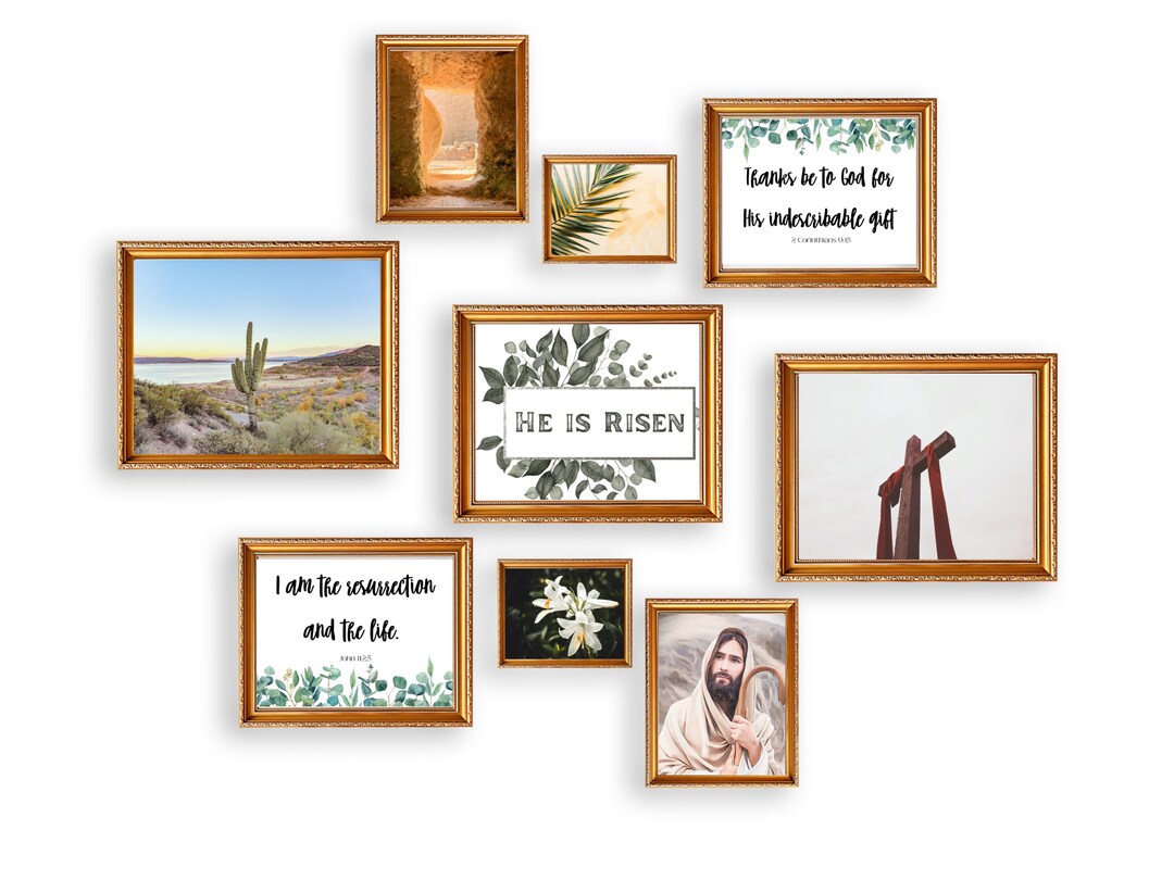 Liturgical Living Collection - EASTER WALL Decor SET of 9 Prints ...