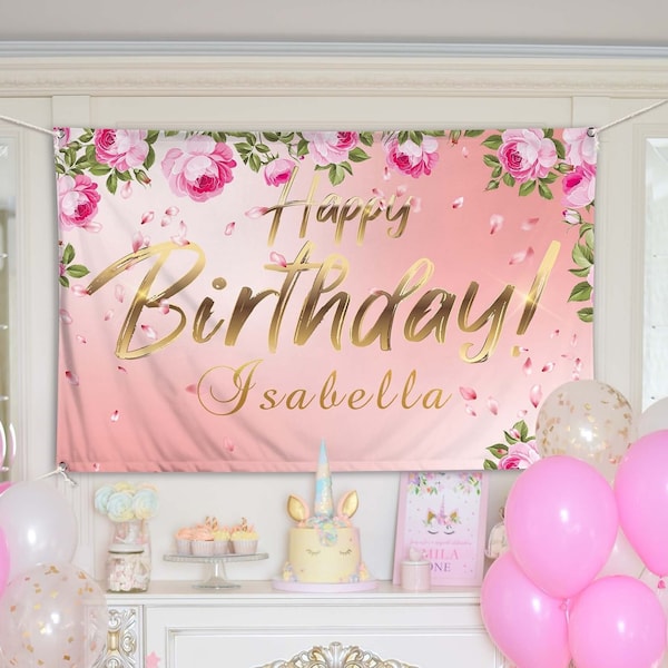 Girl Birthday Banner - Etsy
