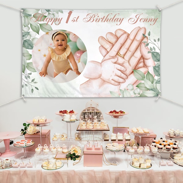 Custom 1st Birthday Banner Backdrop - Etsy