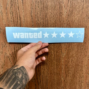 Wanted GTA Decals Bumper Stickers Window Stickers 5 Stars - Etsy