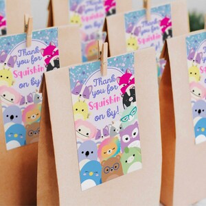 Sparkle Squishy Treat Tags for Kids Birthday Party, Take Home Gift Tag ...