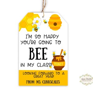 Back to School Treat Tags, Happy You’re Going to Bee in My Class, Meet ...