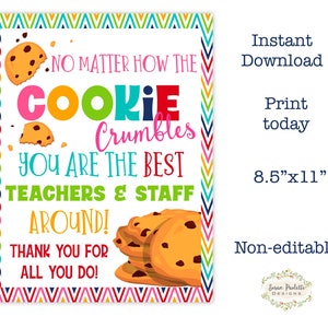 Teacher Appreciation Printable Sign 8.5x11 Instant Download School ...
