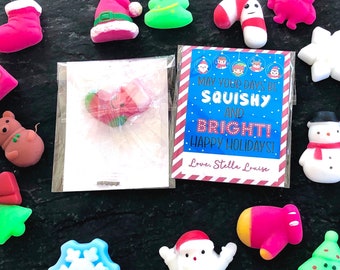 Squishy Christmas Treat Topper Kids Christmas Favor Tag Squishy Favor ...
