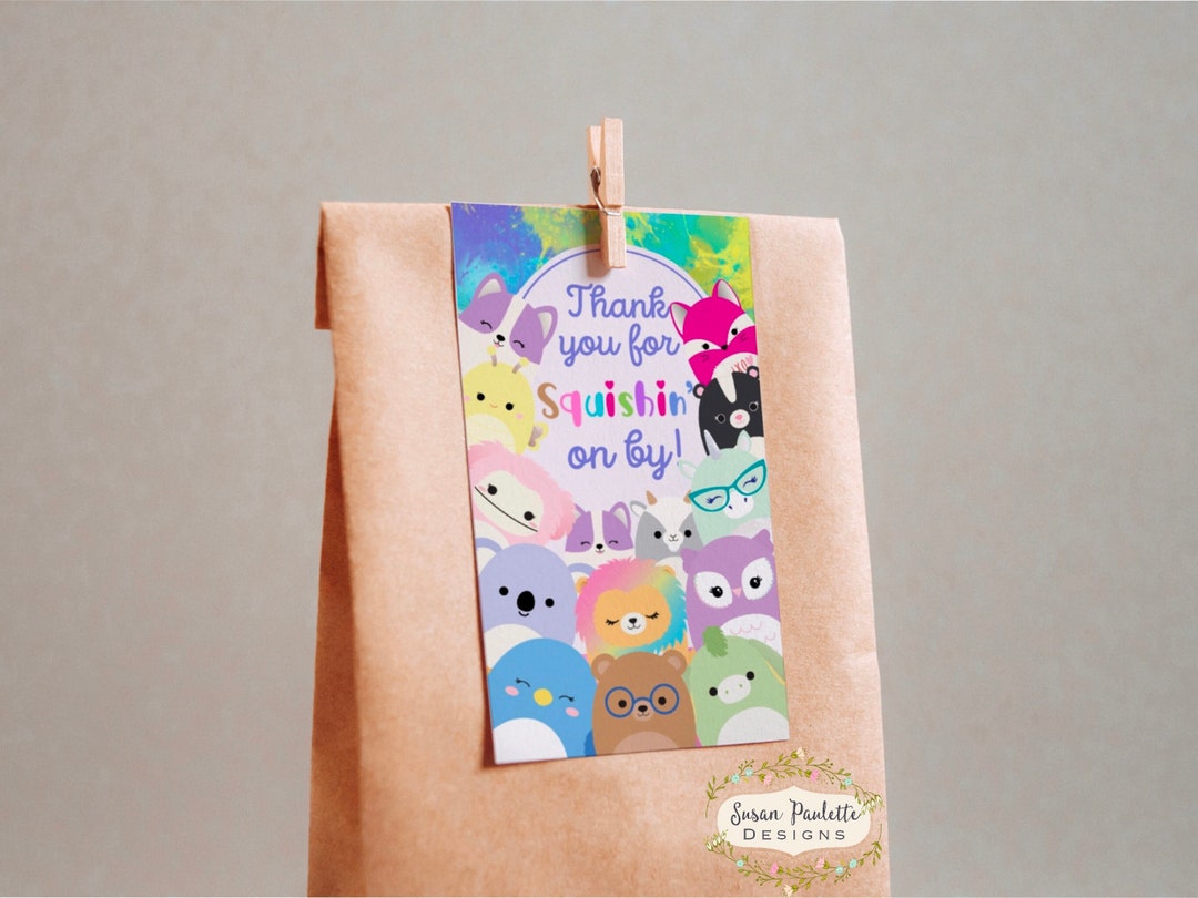 Rainbow Squishy Treat Tags for Squishy Party Kids Birthday Party Take ...