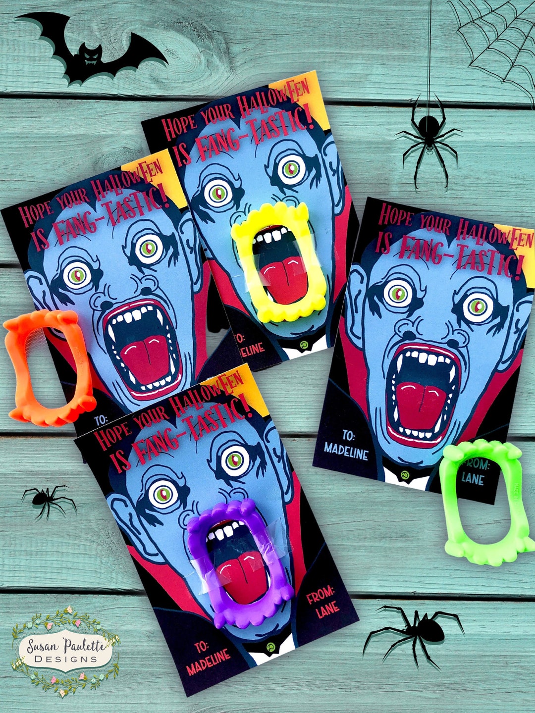 Halloween Party Favor Tags, Kid’s Scary Halloween Favor Treat Tag ...