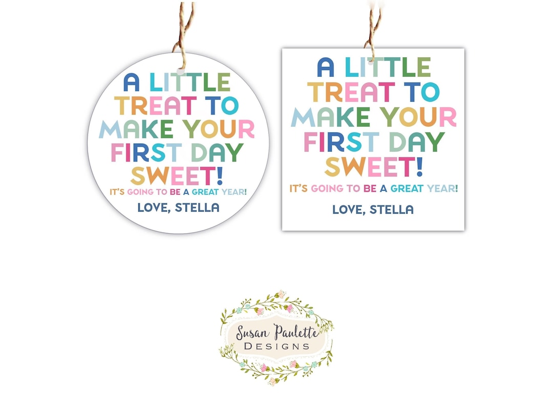 Back to School Gift Tags, A Little Treat to Make Your First Day Sweet ...