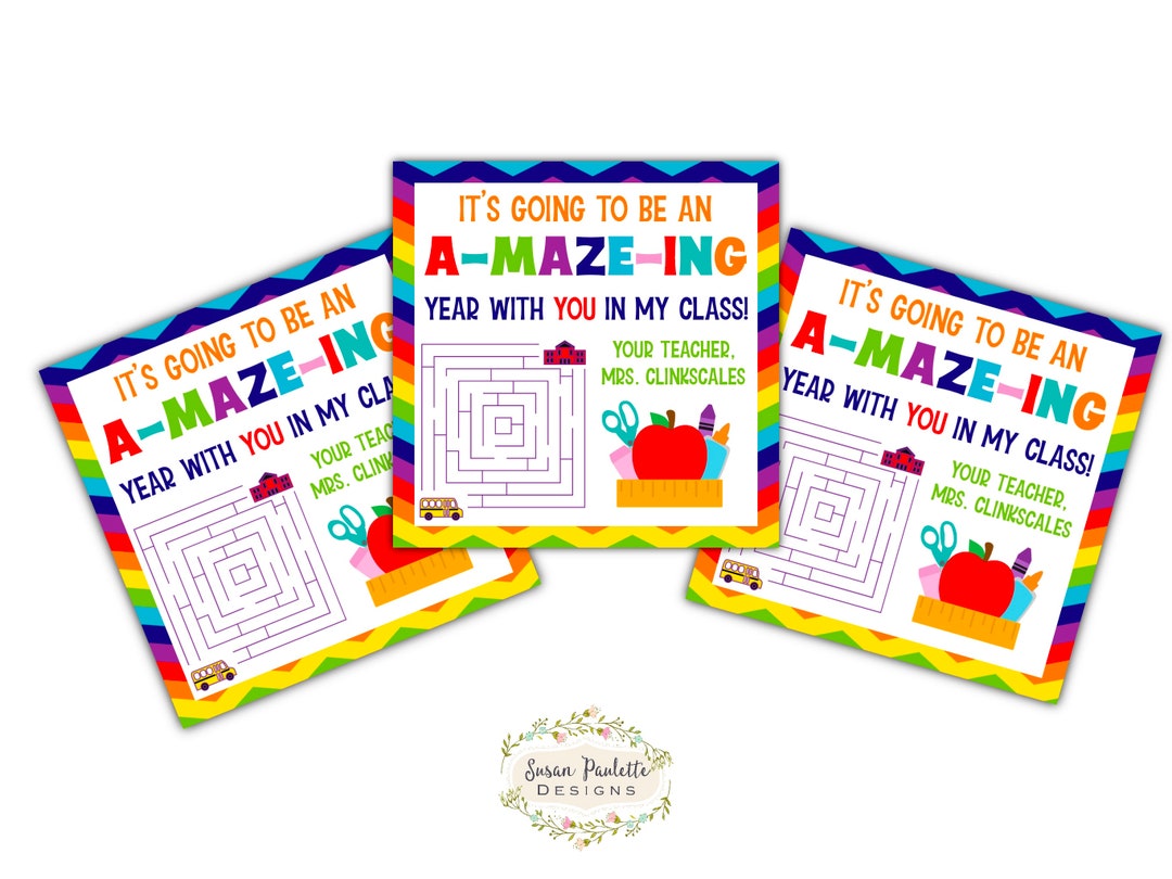 Back to School Favor Tags, It’s Going to Be an A-maze-ing Year Tag, BTS ...