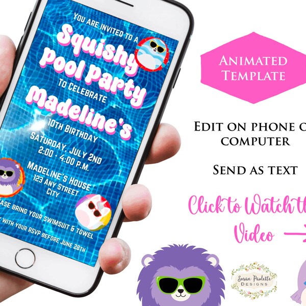 Squishy Party Invitation - Etsy