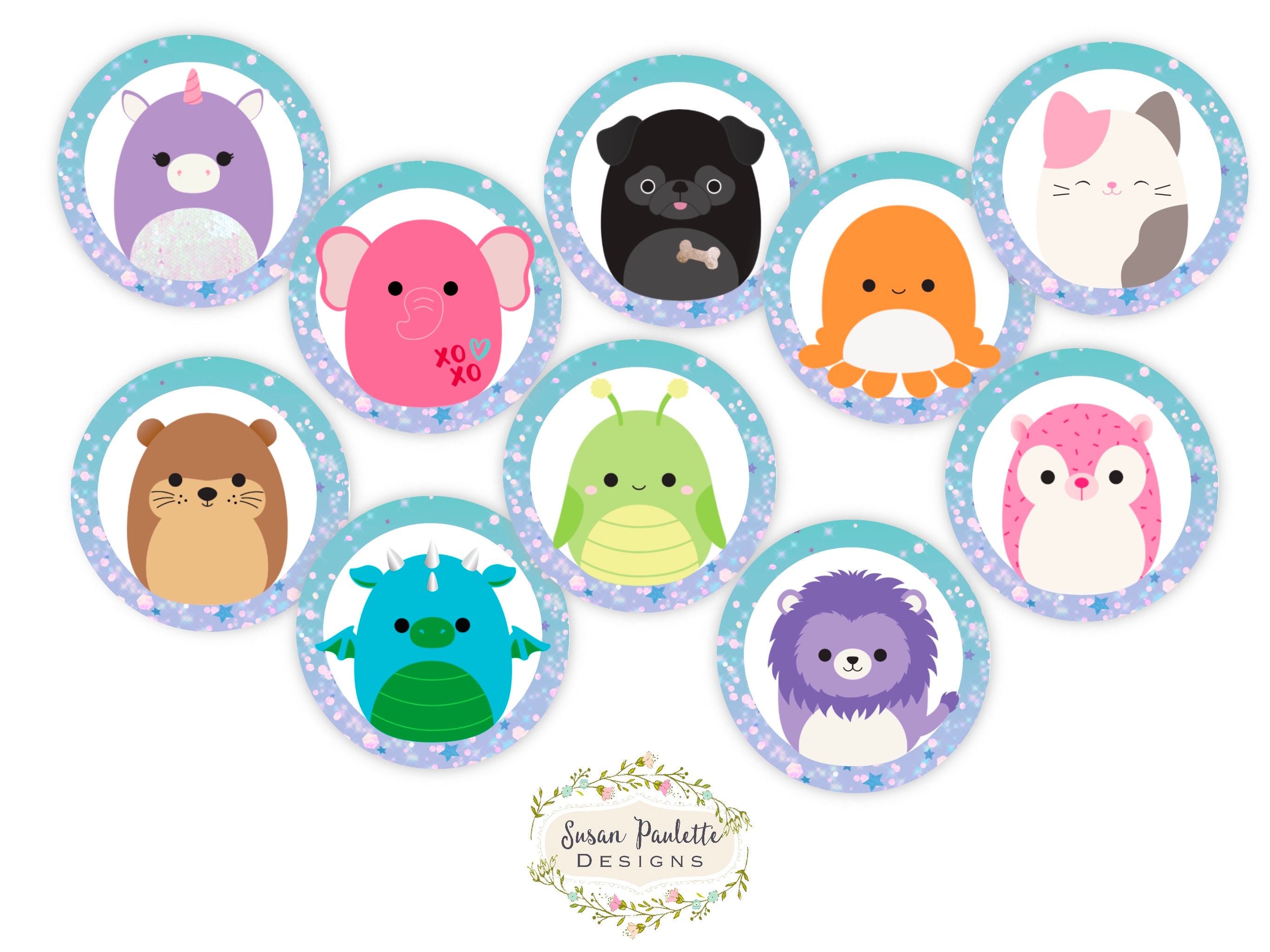 Free Printable Squishmallows Cupcake Toppers Birthday, 44% OFF