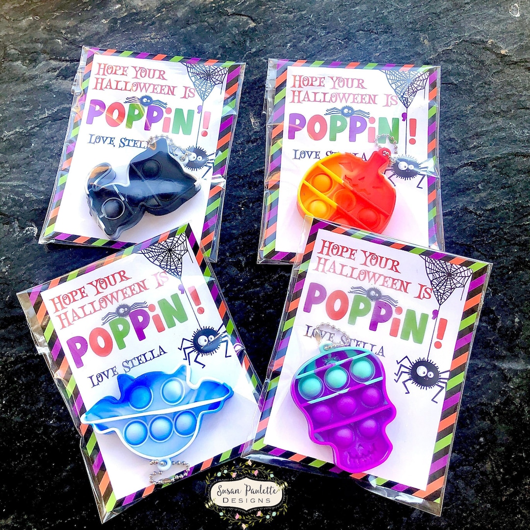 Halloween Party Favors, Pop-it Keychains for Classroom, Teacher Poppin ...
