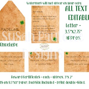 Leprechaun Letter and Reward Certificate Set, Envelope Template ...