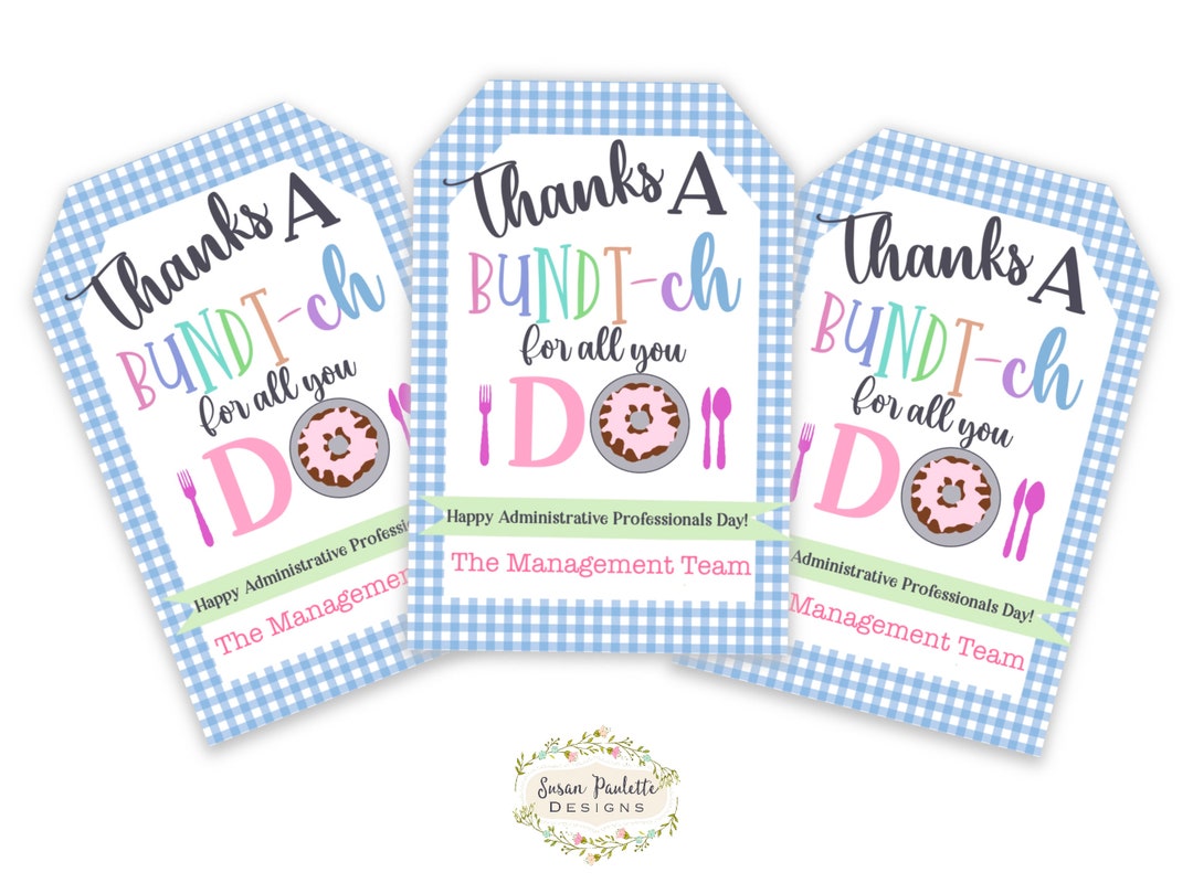 Editable Bundt Cake Administrative Professional Appreciation Week Treat ...