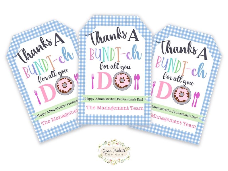 Editable Bundt Cake Administrative Professional Appreciation Week Treat ...