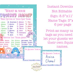 Sparkle Squishy Birthday Party Game Bundle, Printable Instant Digital ...