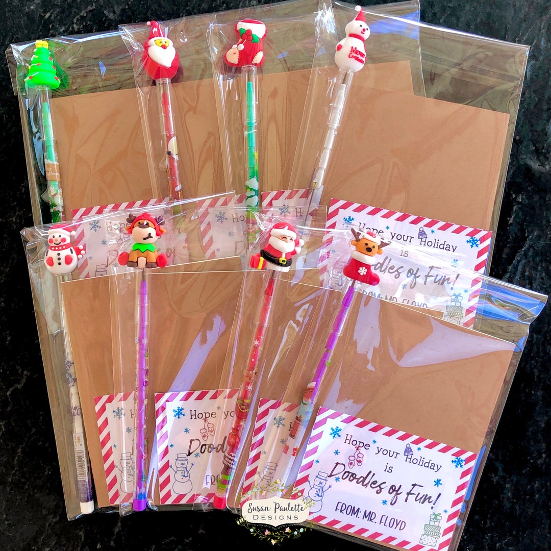 Christmas Party Favors for Kids, Pencil & Journal Gifts for Students ...