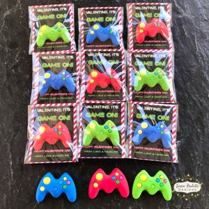 Video Game Valentine Party Favors, Gamer Controller Eraser Gift for ...