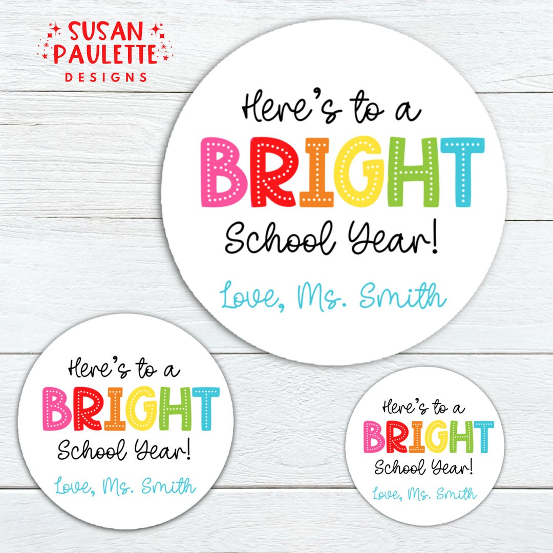 Back to School Favor Stickers, Personalized First Day of School Goody ...