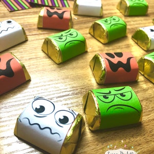 Halloween Candy Wrappers, Birthday Party Favor Nugget Gift Set, Monster ...
