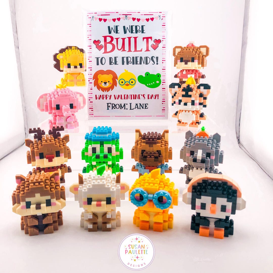Valentines Building Bricks Class Gift, Building Block Party Favors ...