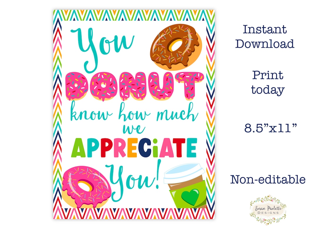 Teacher Appreciation Printable Sign 8.5x11 Instant Download School ...