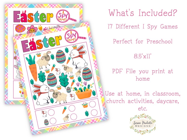 Easter I Spy Game Bundle for Kids, Children Easter Activity for ...