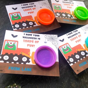 Halloween Play Dough Tag, Monster Construction Loader Classroom Party ...