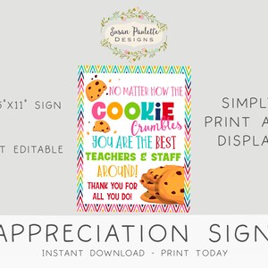 Teacher Appreciation Printable Sign 8.5x11 Instant Download School ...