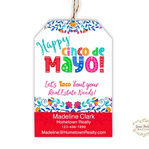 Happy Cinco De Mayo Editable Tags Pop by Tag Let’s TACO ‘bout Your Real ...