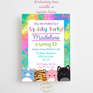 Rainbow Squishy Treat Tags for Squishy Party Kids Birthday Party Take ...