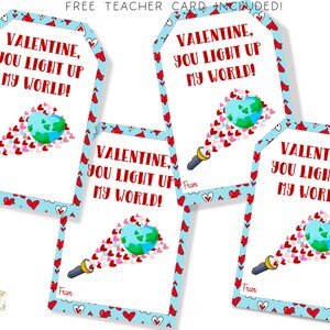 Valentine Flashlight Tags, Printable PDF Instant Download, Valentine ...