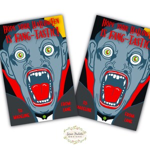 FANG-TASTIC Halloween Party Favor Tags, Kid’s Halloween Favor Treat Tag ...