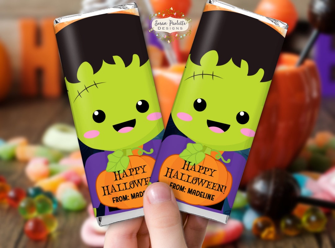 Halloween Candy Bar Wrapper, Printable Halloween Party Favor Tag ...