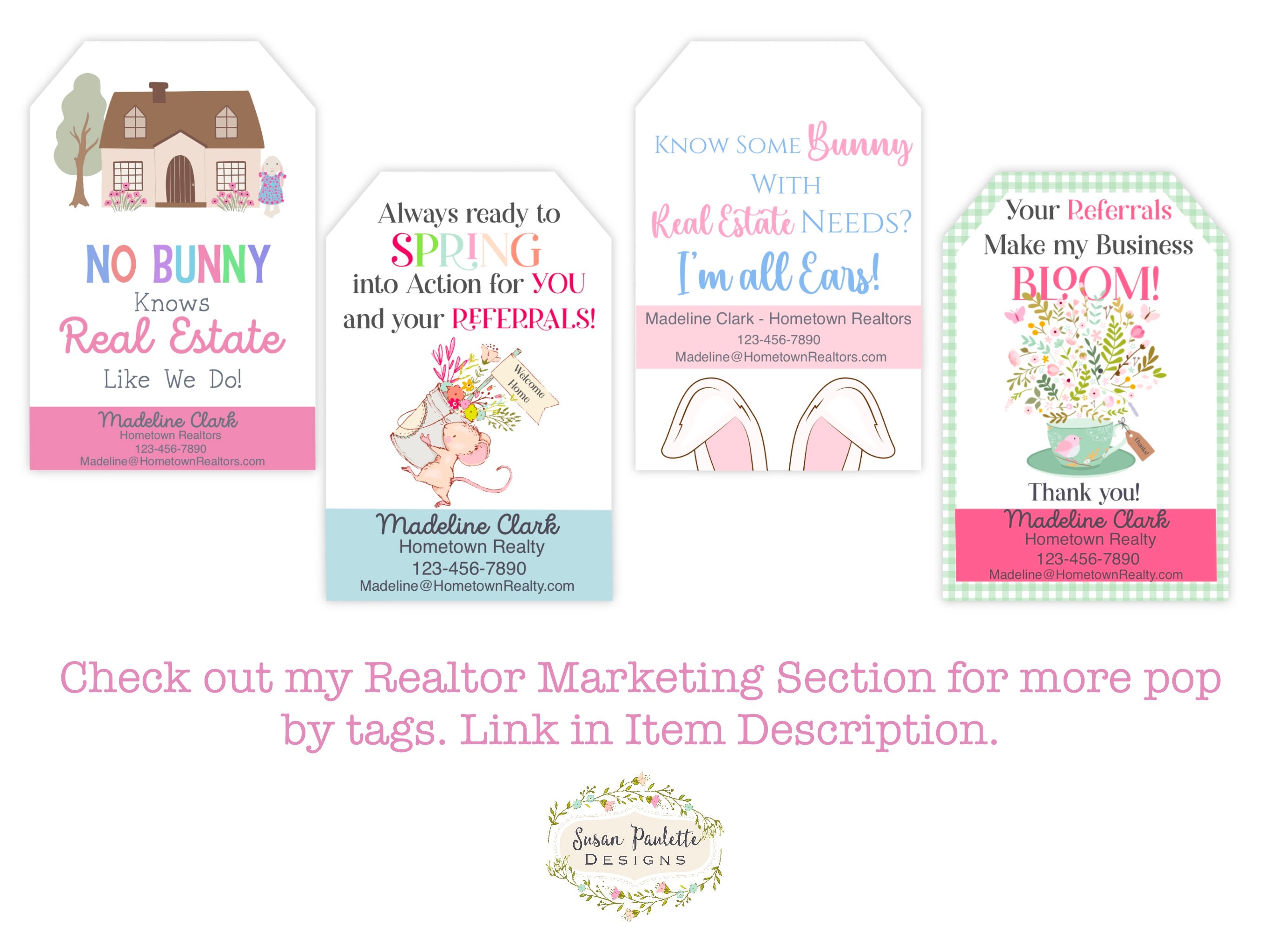 Easter Realtor Tags Spring Pop by Tags No Bunny Knows Real Estate Needs ...
