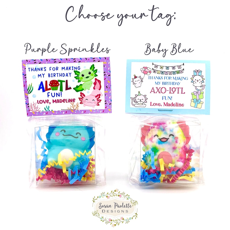 Axolotl Birthday Party Favors, Classroom Birthday Party Gifts for Kids ...