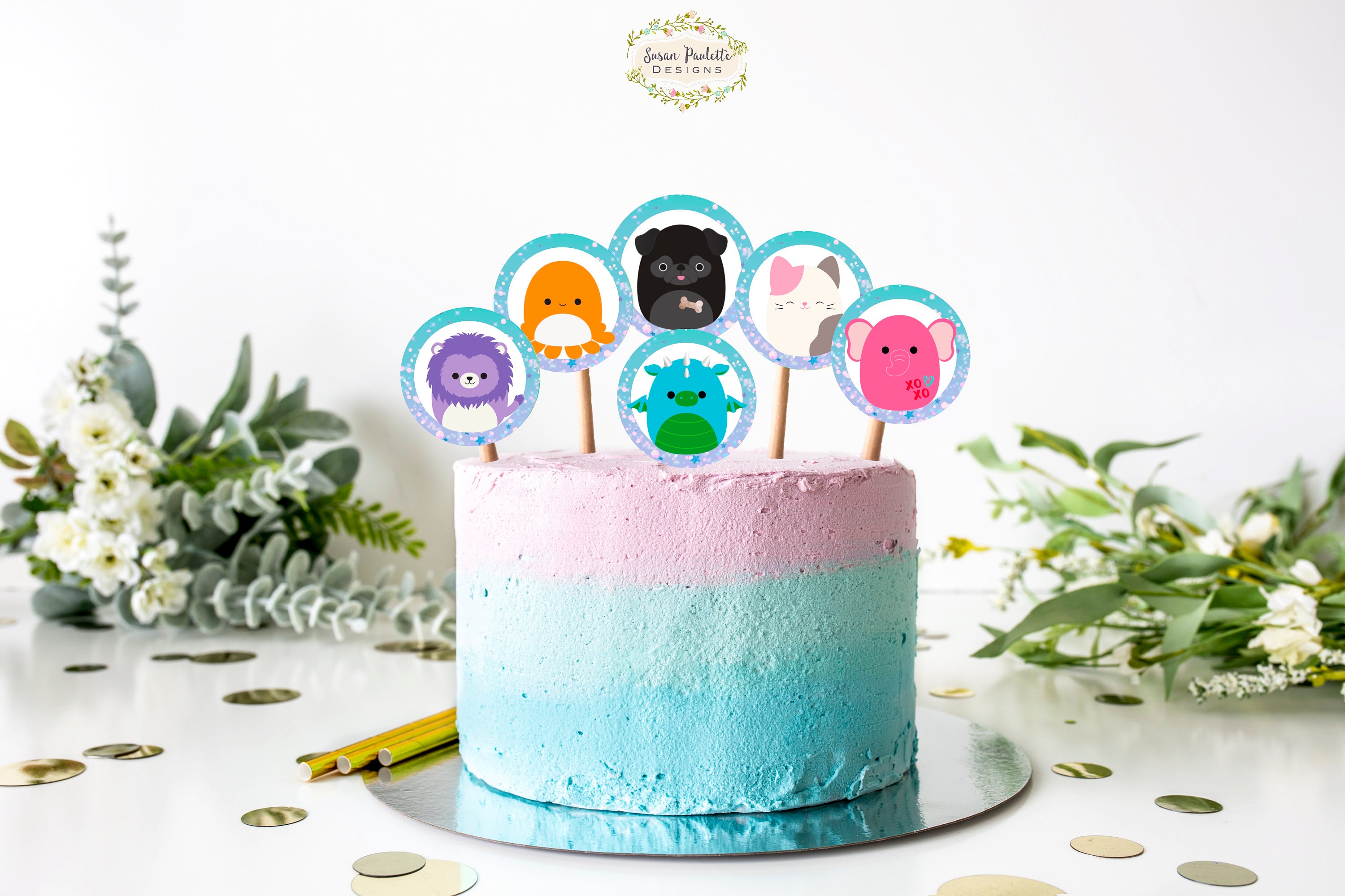 Sparkle Squishy Cupcake Toppers for Squishy Party Decorations Kids ...