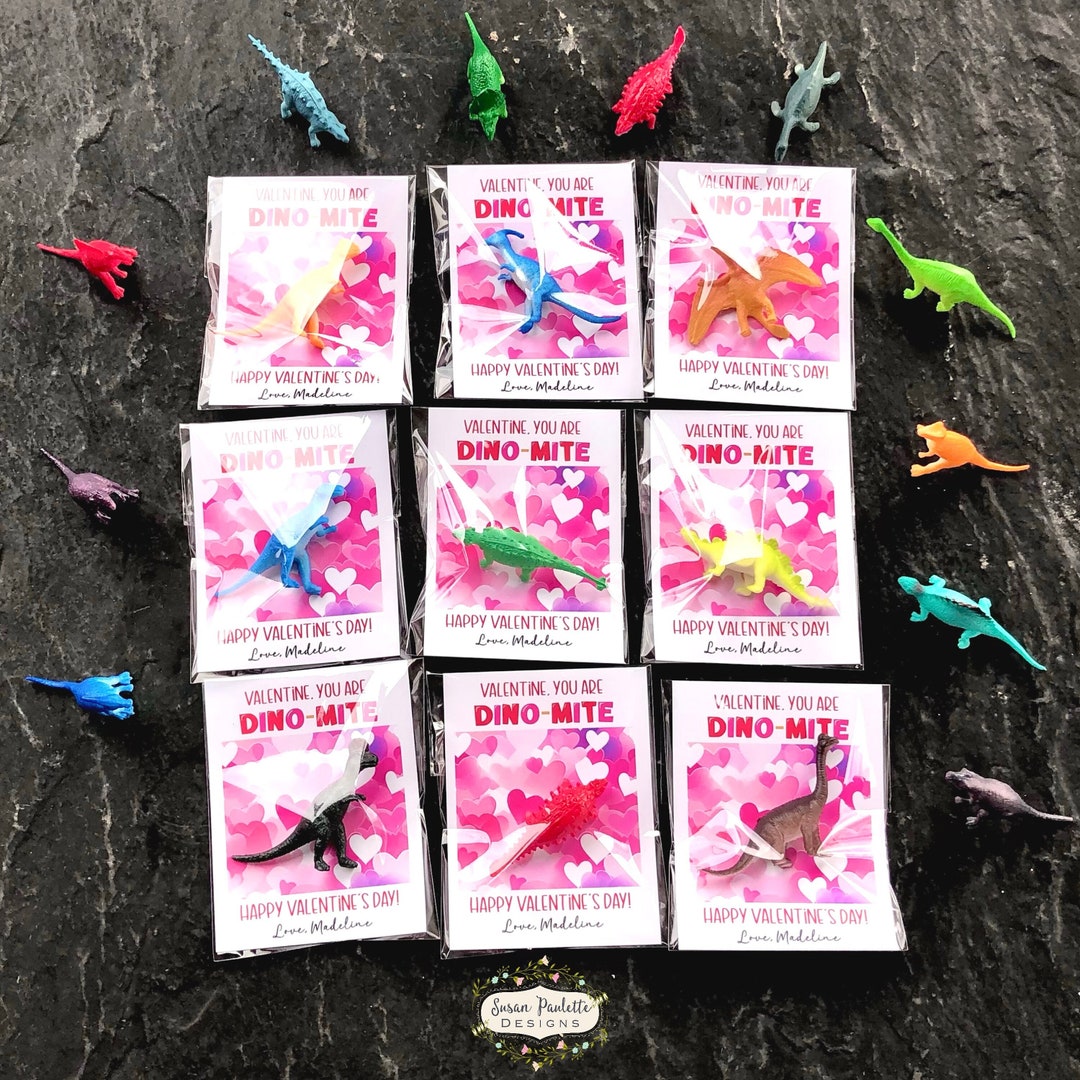 Dino-mite Valentine Party Favors, Pink Pastel Dinosaur Toy, Gifts for ...
