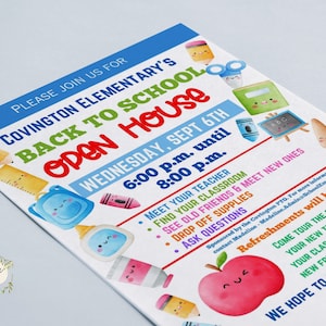 Editable School Open House Flyer, Back to School Poster, Meet the ...