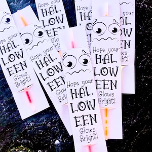 Halloween Glow Stick Ghost Tag, Classroom Halloween Party Favor ...