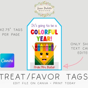 Back to School Gift Tags, It’s Going to Be a Colorful Year, Meet the ...
