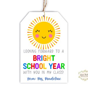 Back to School Tags, Bright School Year Welcome Back Gift Tag, BTS Meet ...